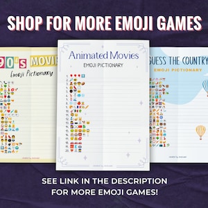 Candy Bar Emoji Pictionary, Party Game for Kids and Adults, Printable ...