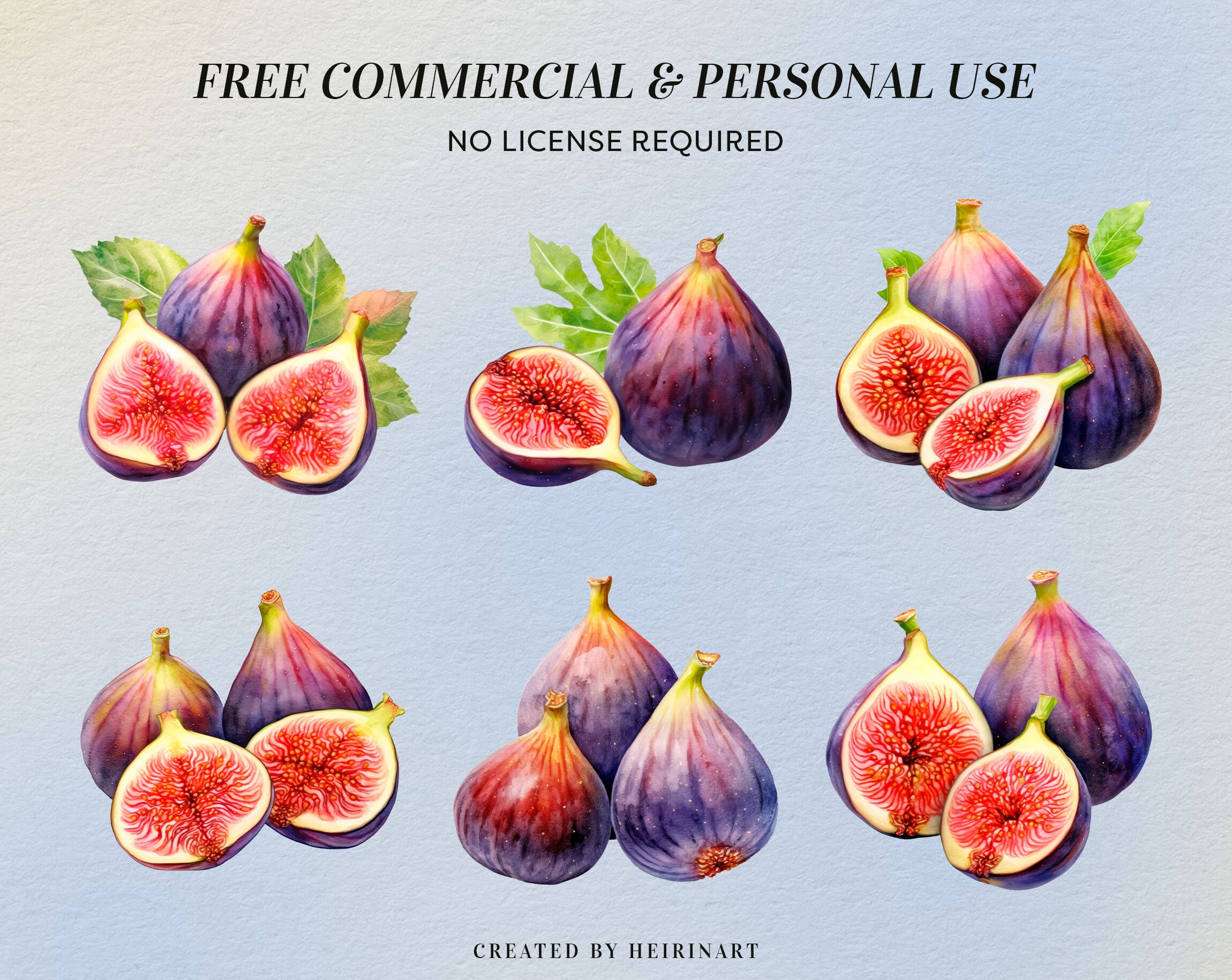 Watercolor Fig Clipart - Watercolor Fruits PNG - Commercial Use - Figs ...