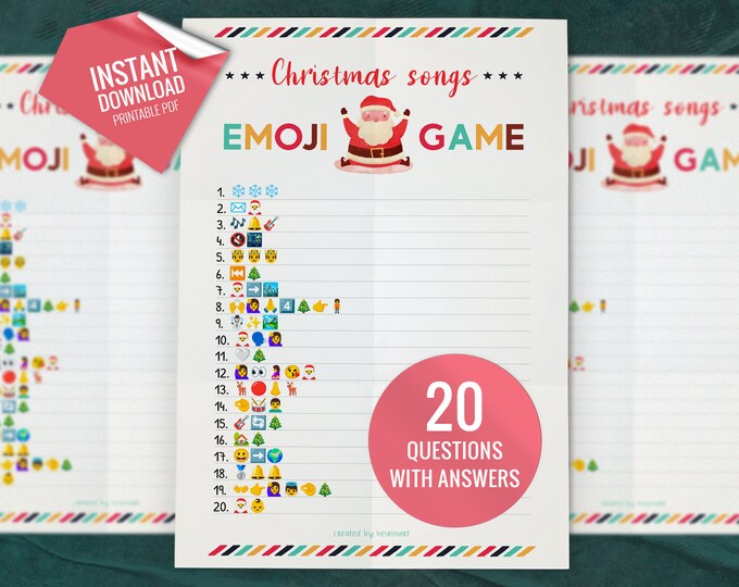 Christmas Emoji Songs Guessing Game Xmas Emoji Quiz Holiday Party Game ...