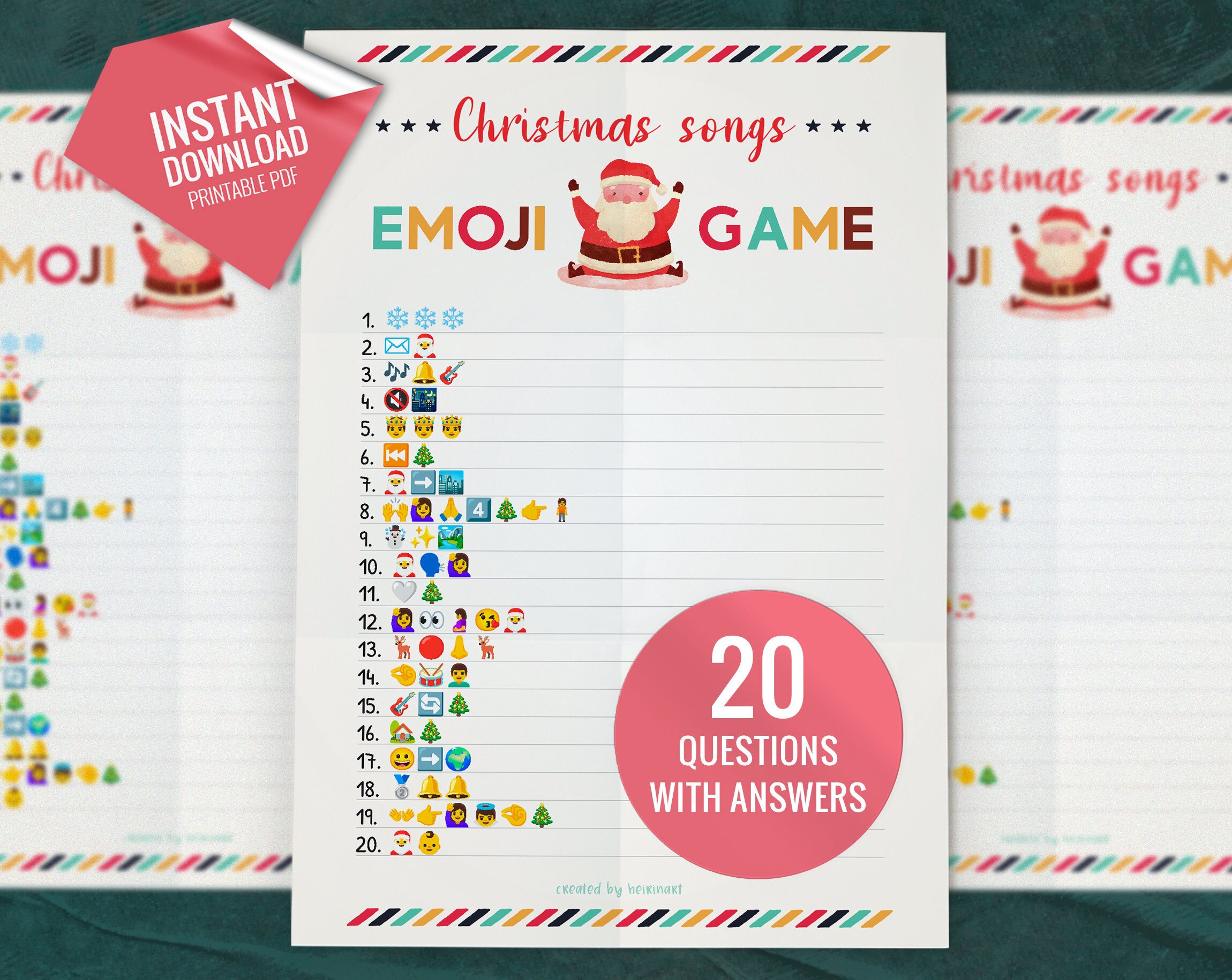 Christmas Songs Emoji Pictionary, Christmas Emoji Game, Party Game for ...