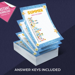Summer Emoji Pictionary, Printable Party Games, Fun Family Activity ...