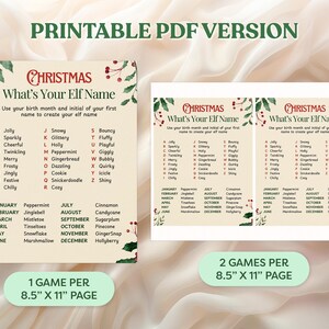 What's Your Elf Name Christmas Party Game, Printable & Editable Game ...
