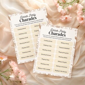 Charades Dinner Party Game, Printable & Editable Game, Icebreaker ...