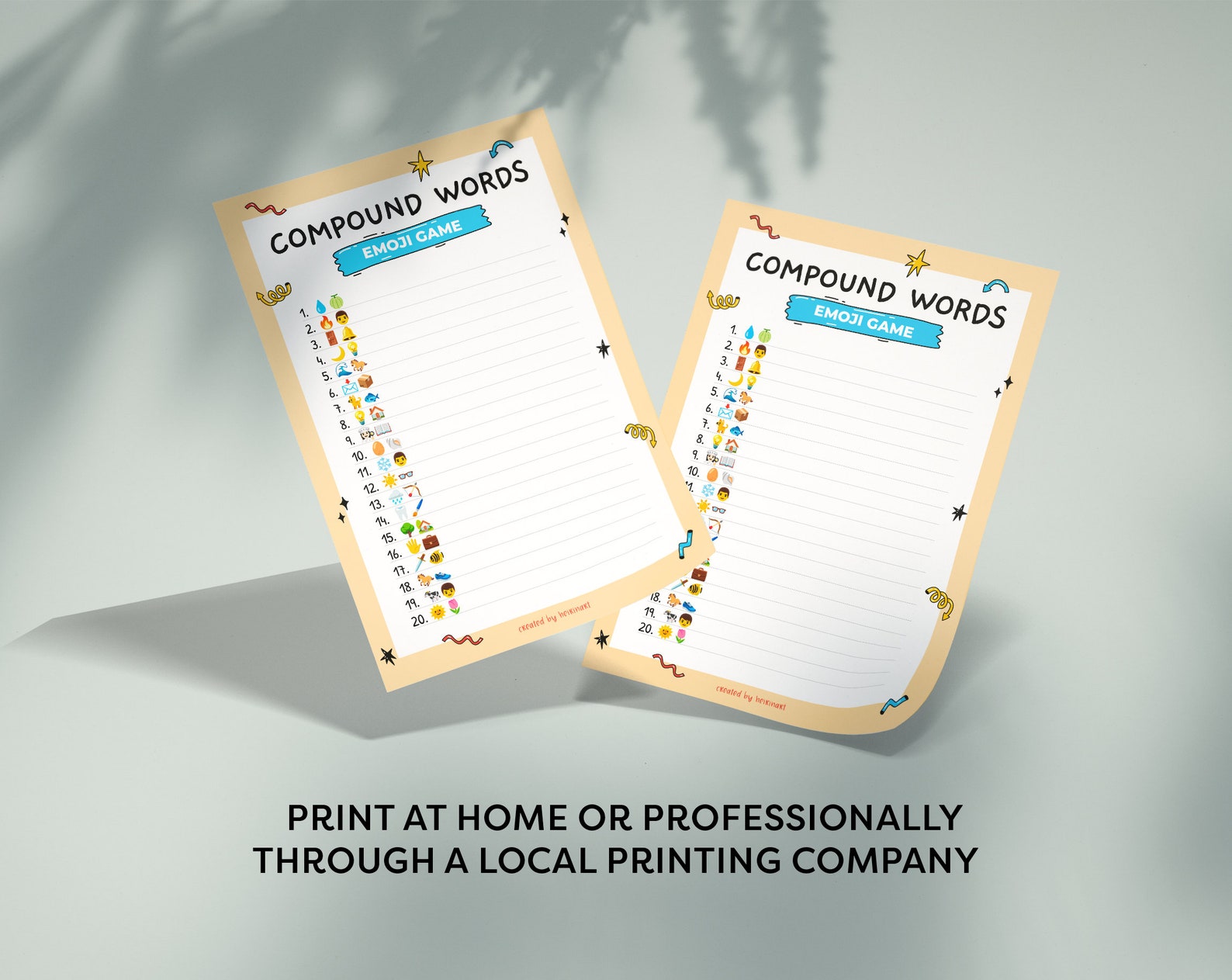 Compound Words Emoji Pictionary, Printable Party Games, Fun Family ...