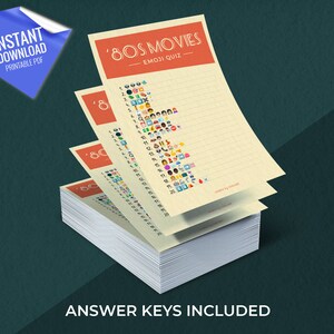 80s Movies Emoji Pictionary, Printable Party Games, Fun Family Activity ...