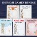 Emoji Games Bundle, 10 Printable Party Games, Fun Party Activity, Party ...