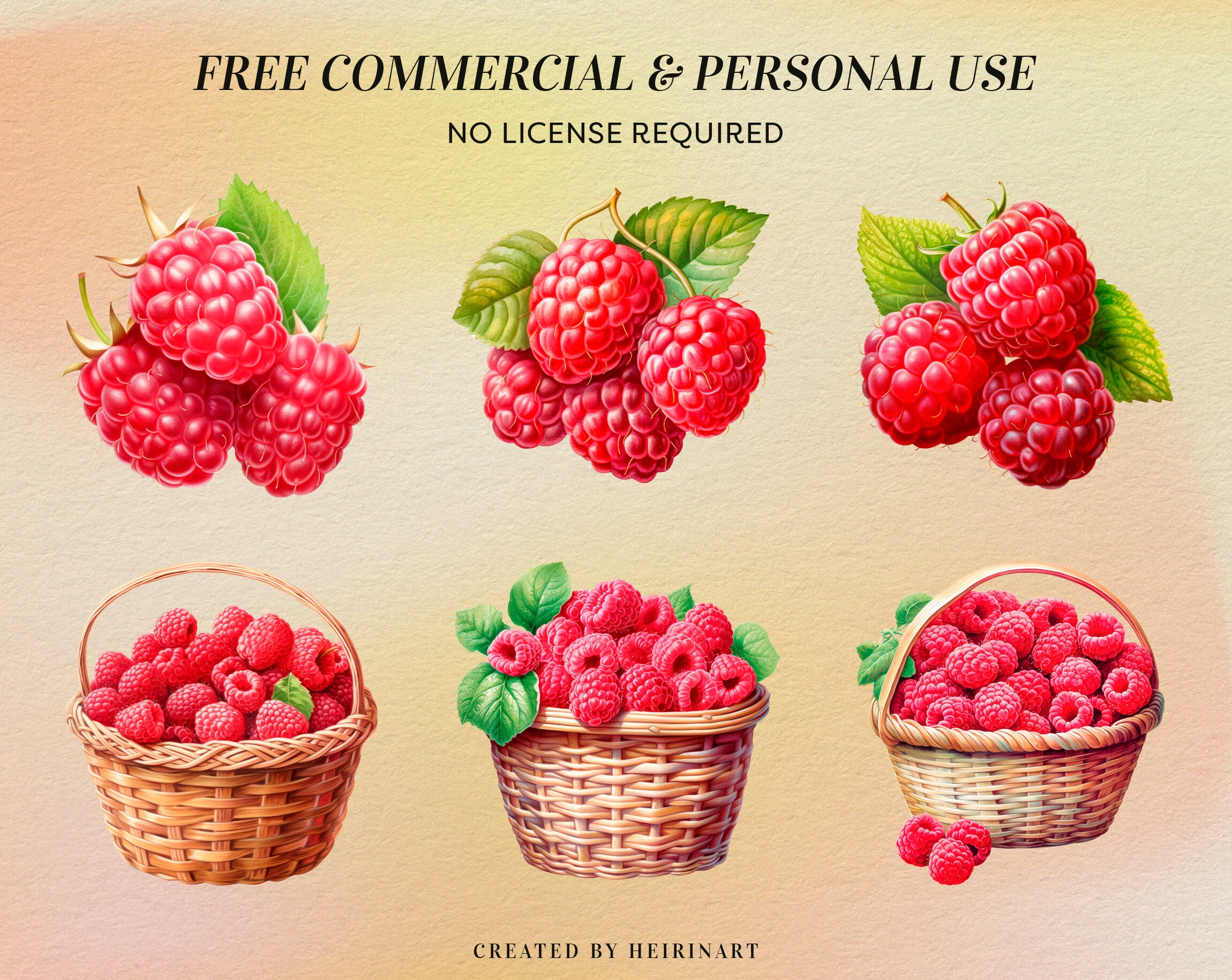 Watercolor Raspberry Clipart Watercolor Fruits PNG Commercial Use ...