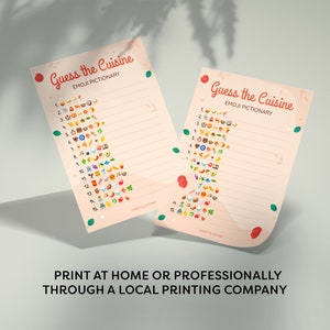 Guess the Cuisine Emoji Pictionary, Printable Party Games, Food Emoji ...