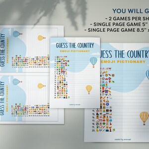 Guess the Country Emoji Pictionary, Printable Party Games, Fun Family ...