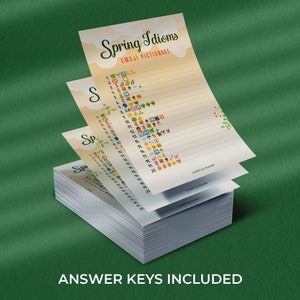 Spring Idioms Emoji Pictionary, Printable Party Games, Party Game for ...