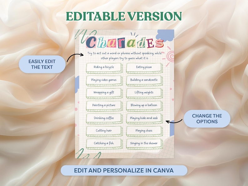 Charades Birthday Boy Game, Printable & Editable Birthday Game, Fun ...