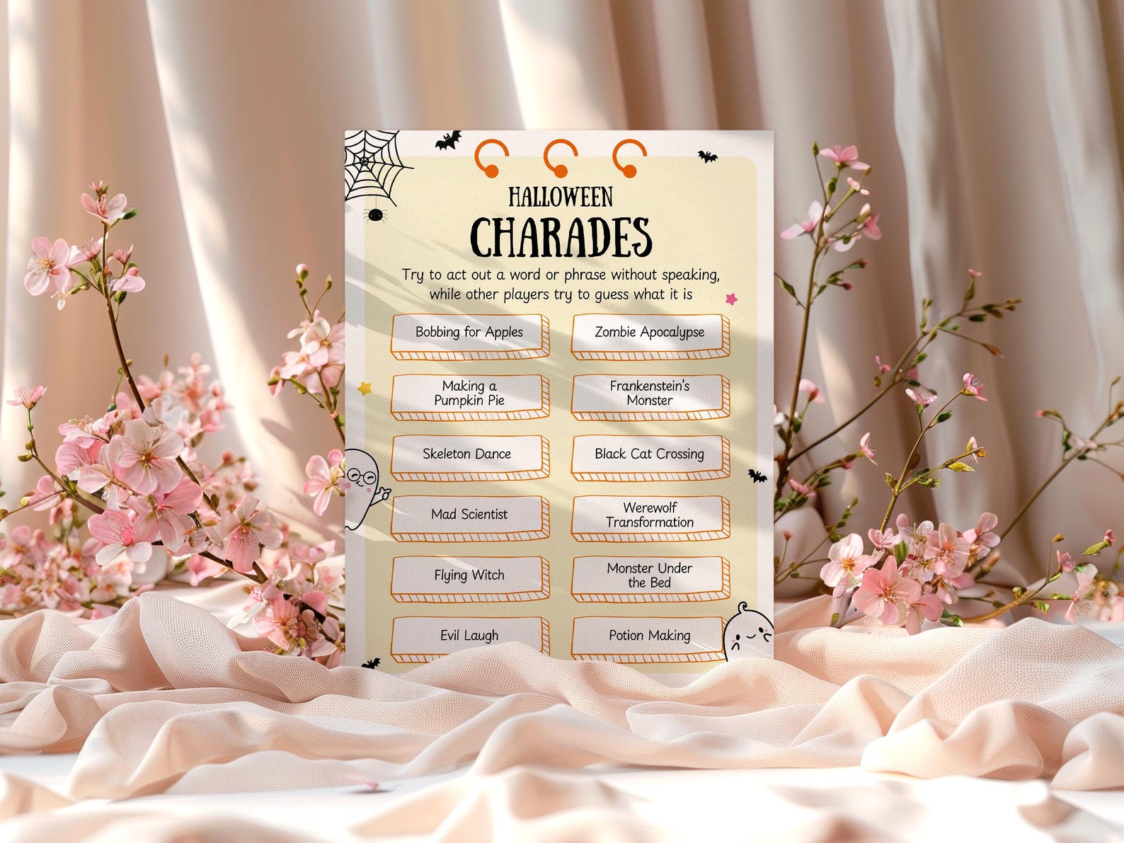 Halloween Charades Party Game, Printable & Editable Game, Fun Party ...