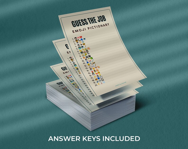 Guess the Job Emoji Pictionary, Printable Party Games, Fun Family ...