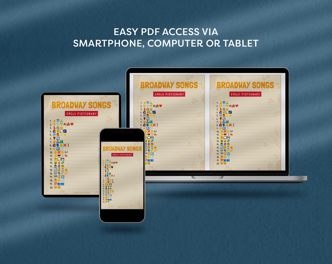 Broadway Songs Emoji Pictionary, Printable Party Games, Fun Emoji Quiz ...