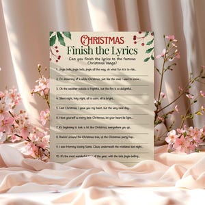Finish the Lyrics Christmas Game, Printable Editable Game, Fun Family ...