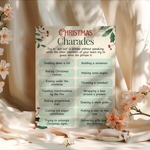 Charades Christmas Party Game, Printable & Editable Game, Fun Family ...