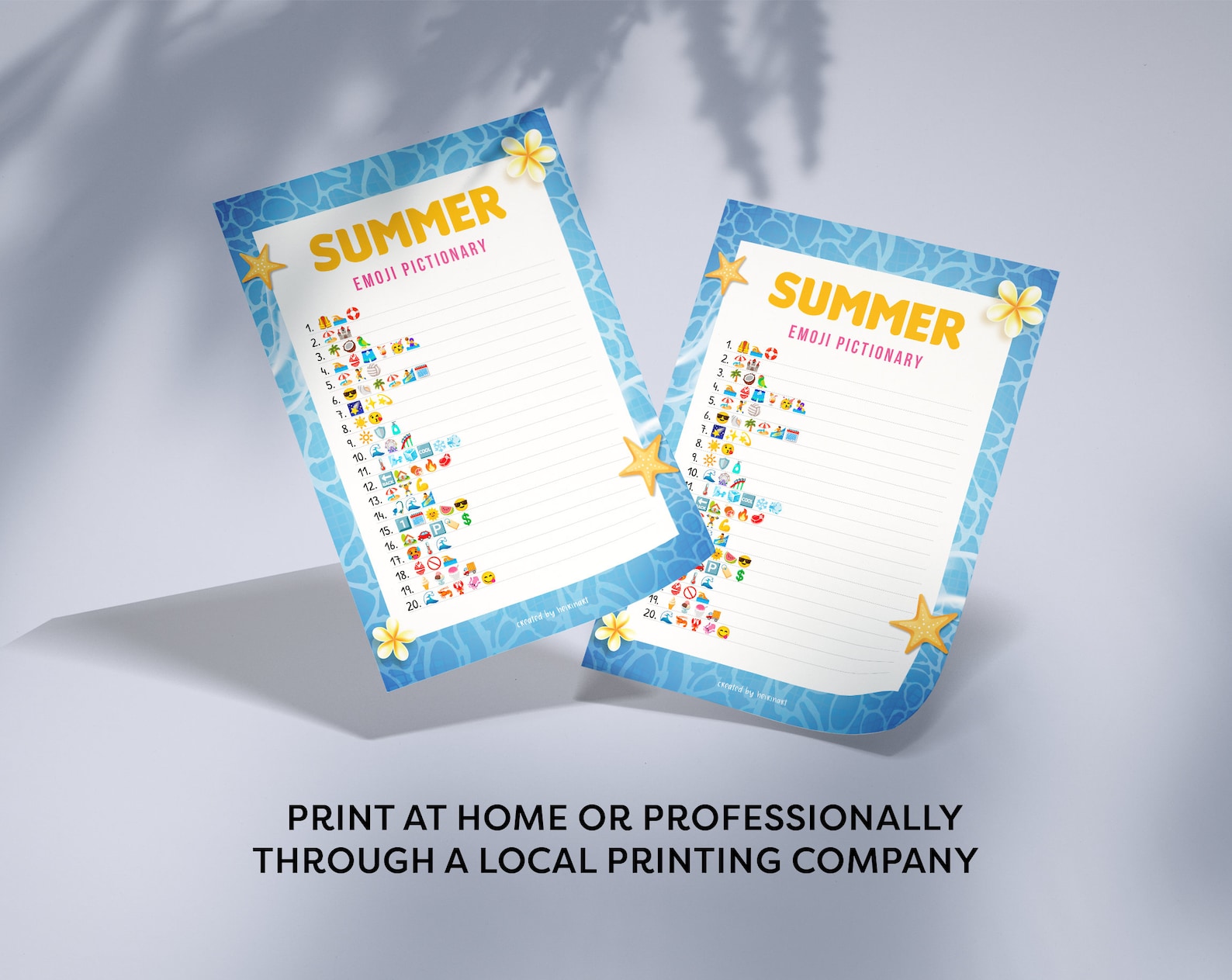 Summer Emoji Pictionary, Printable Party Games, Fun Family Activity ...