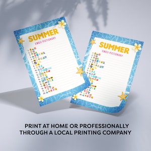Summer Emoji Pictionary, Printable Party Games, Fun Family Activity ...