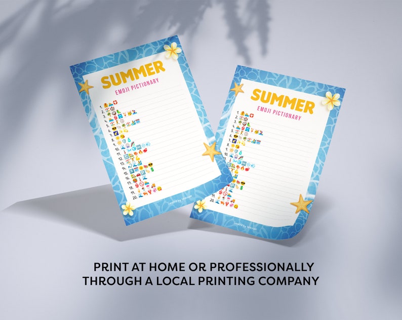 Summer Emoji Pictionary, Printable Party Games, Fun Family Activity ...