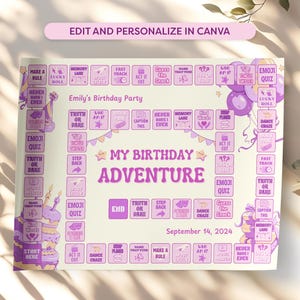 Birthday Party Board Game, Editable Printable Party Games, Fun Party ...