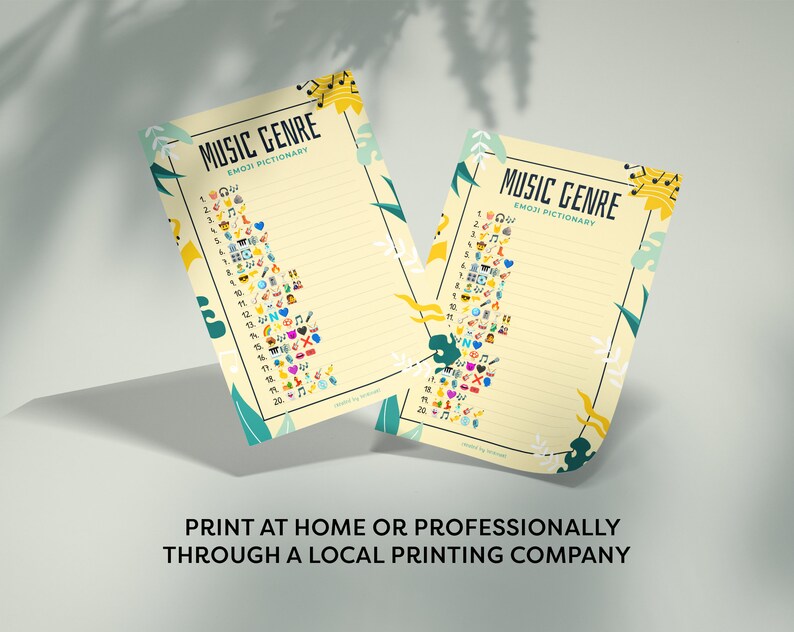 Music Genre Emoji Pictionary, Emoji Quiz, Emoji Game, Printable Party ...