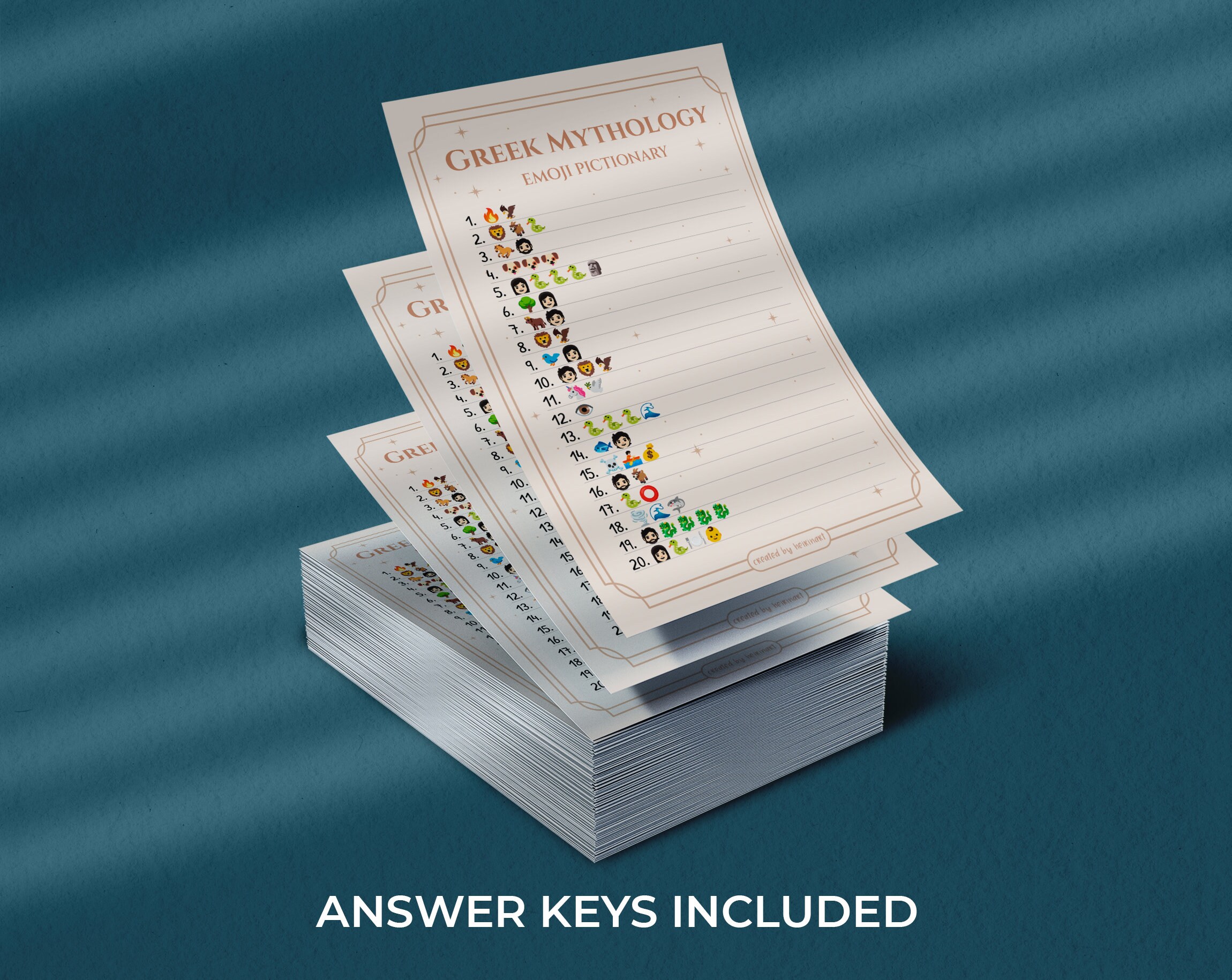 Greek Mythology Emoji Pictionary, Printable Party Games, Greek ...