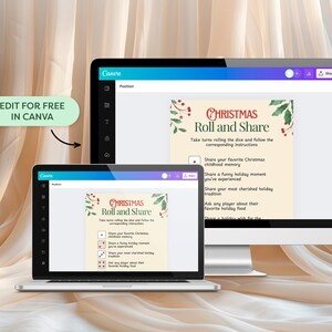 Roll and Share Christmas Game, Printable & Editable Game, Fun Family ...