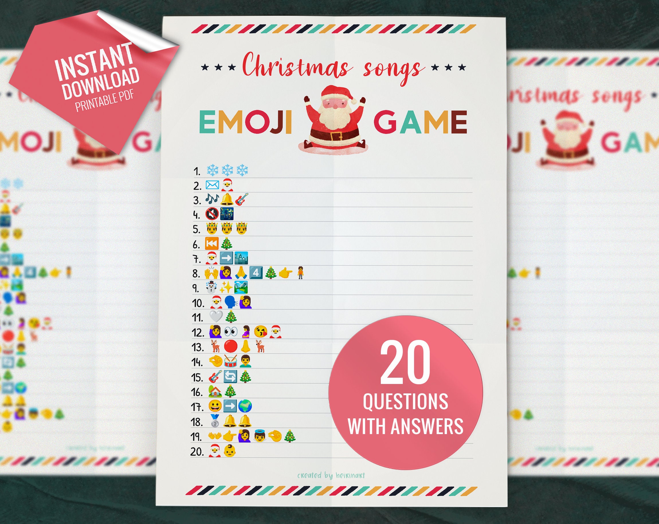 Christmas Songs Emoji Pictionary, Christmas Emoji Game, Party Game for ...