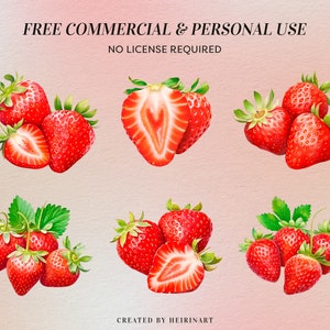Watercolor Strawberry Clipart - Watercolor Fruits PNG - Commercial Use ...