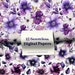 Purple Floral Digital Paper Watercolor Flowers Backgrounds Commercial ...