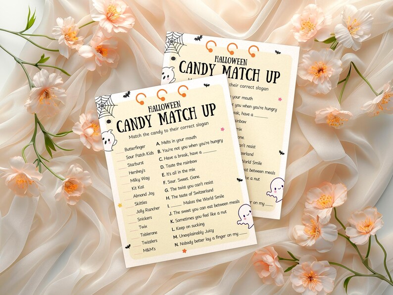 Candy Match up Halloween Game, Printable & Editable Game, Fun Party ...