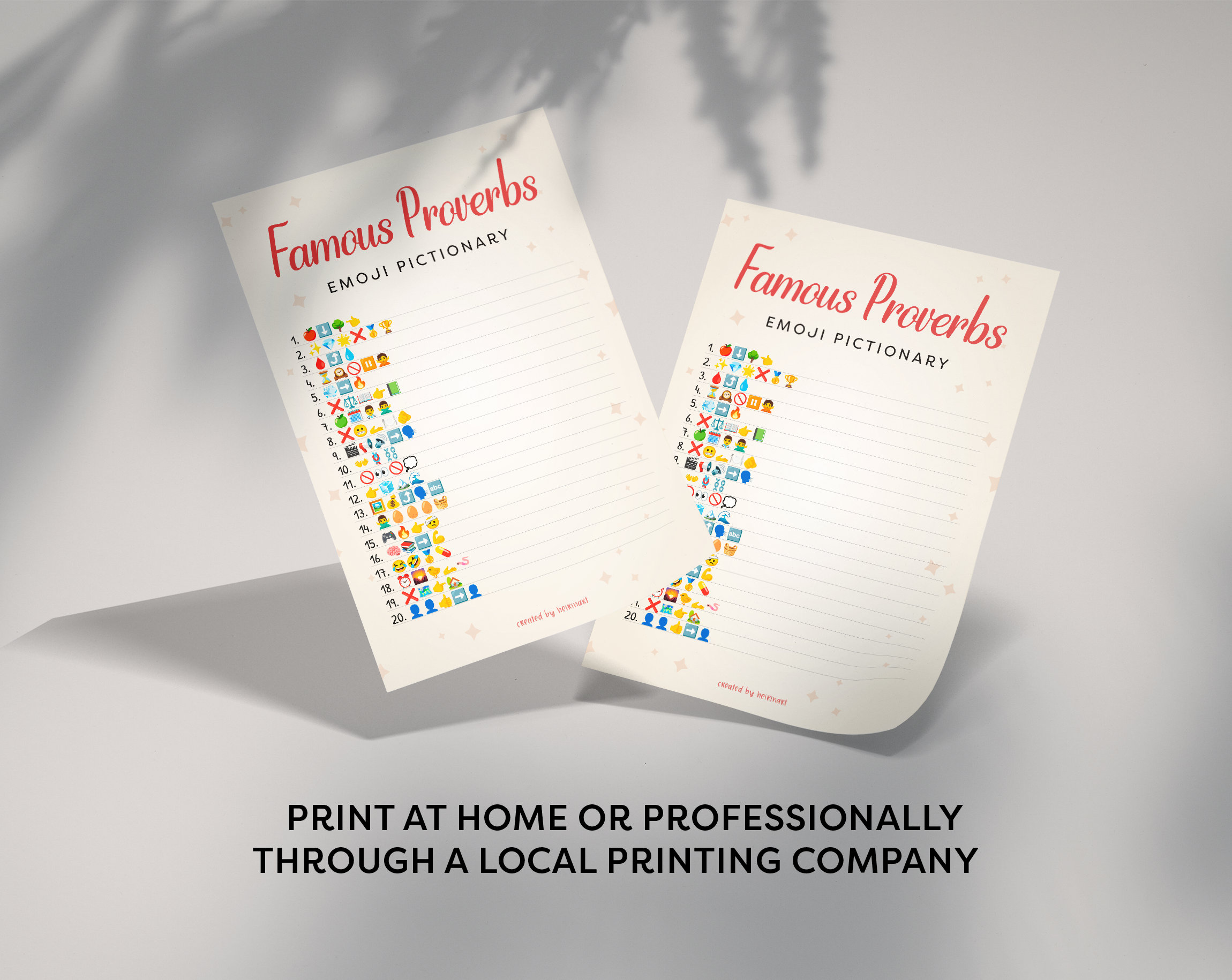 Famous Proverbs Emoji Pictionary, Printable Party Games, Birthday Party ...