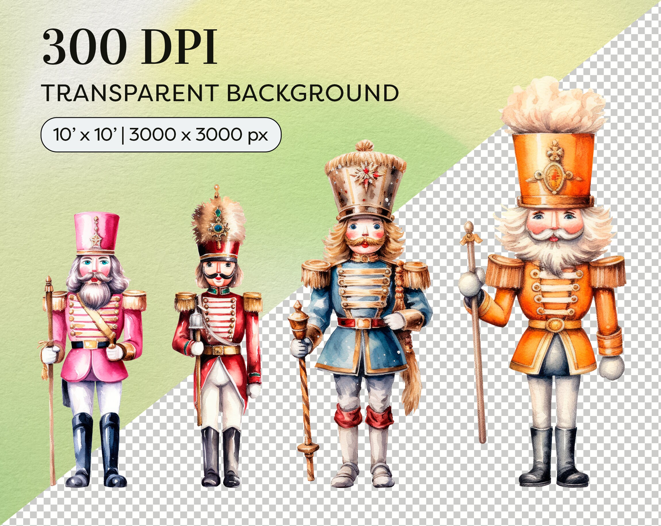 Watercolor Christmas Nutcracker Clipart - Holiday Card Making ...
