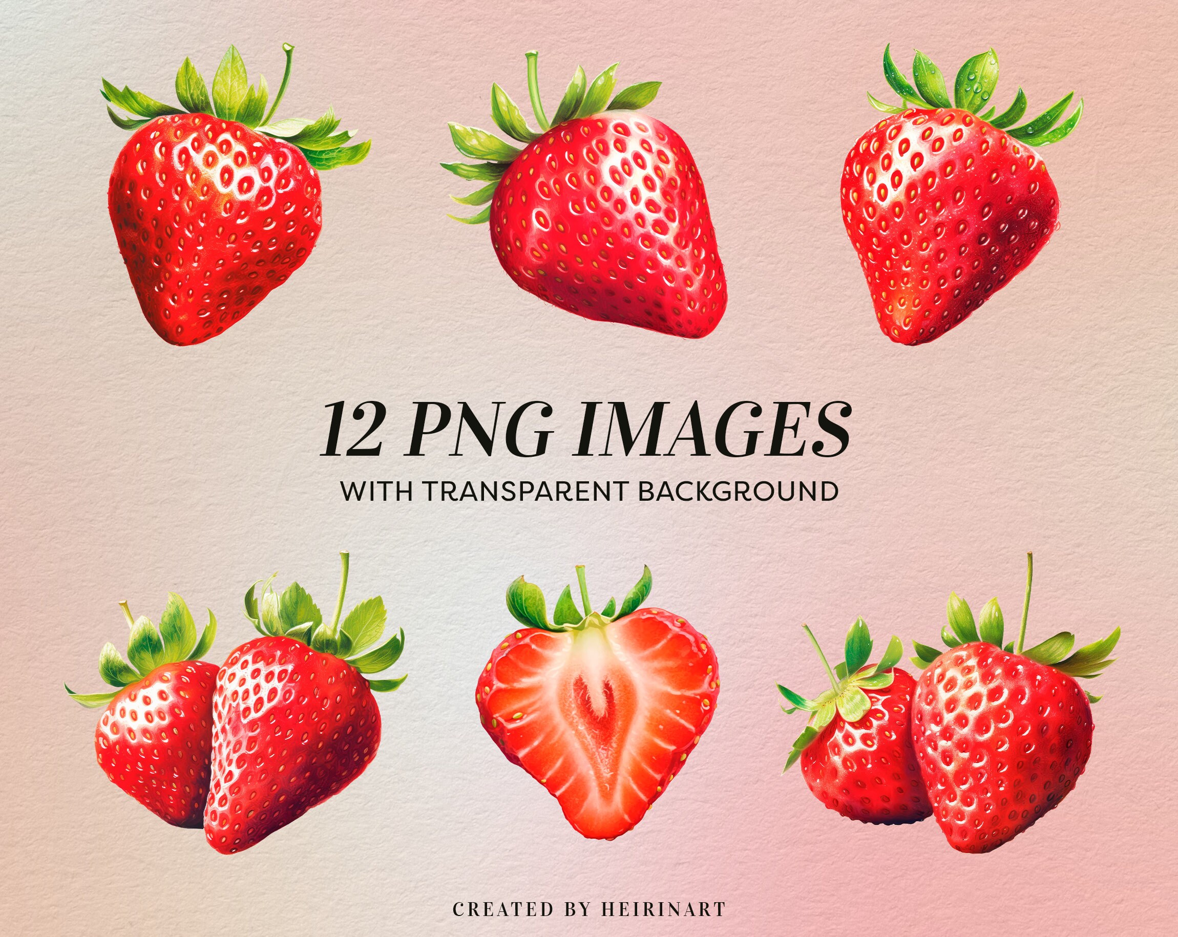 Watercolor Strawberry Clipart - Watercolor Fruits PNG - Commercial Use ...
