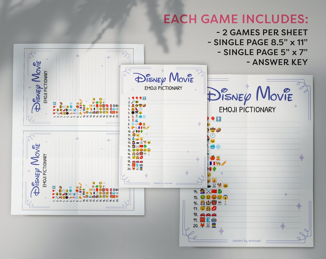 Emoji Games Bundle, 10 Printable Party Games, Fun Party Activity, Party ...