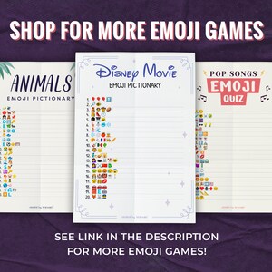 Cartoon Characters Emoji Pictionary, Printable Party Games, Birthday ...