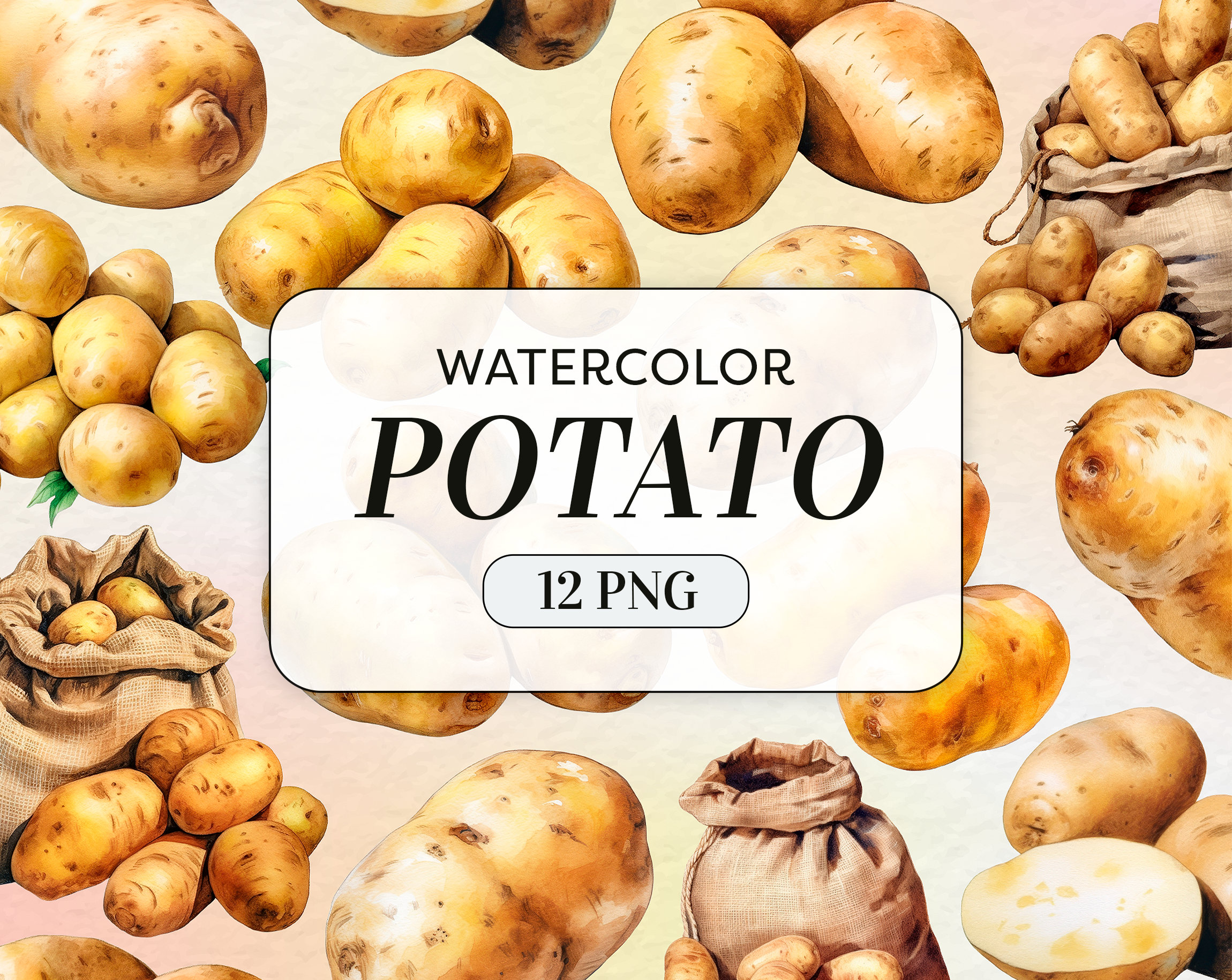 Watercolor Potato Clipart - Watercolor Vegetables PNG - Commercial Use ...
