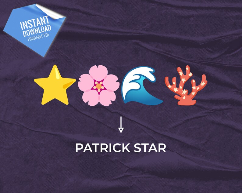 Cartoon Characters Emoji Pictionary, Printable Party Games, Birthday ...