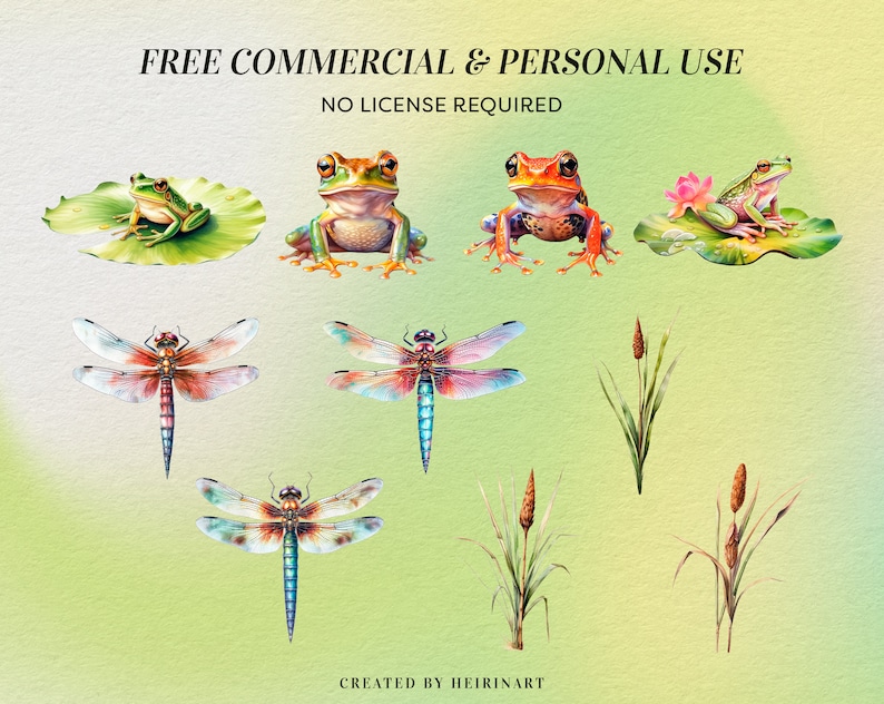 Watercolor Frogs Clipart - Cute Frogs PNG - Commercial Use - High ...