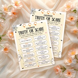 Truth or Scare Halloween Game, Printable & Editable Game, Fun Party ...