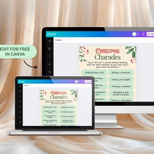 Charades Christmas Party Game, Printable & Editable Game, Fun Family ...