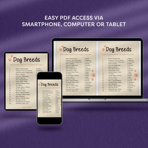 Dog Breeds Match up Trivia Game, Printable Party Games, Party Game for ...