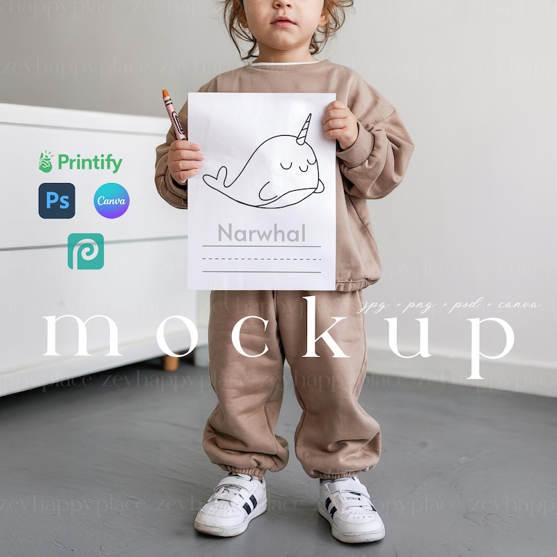 Mock up Kid Holding Paper - Etsy