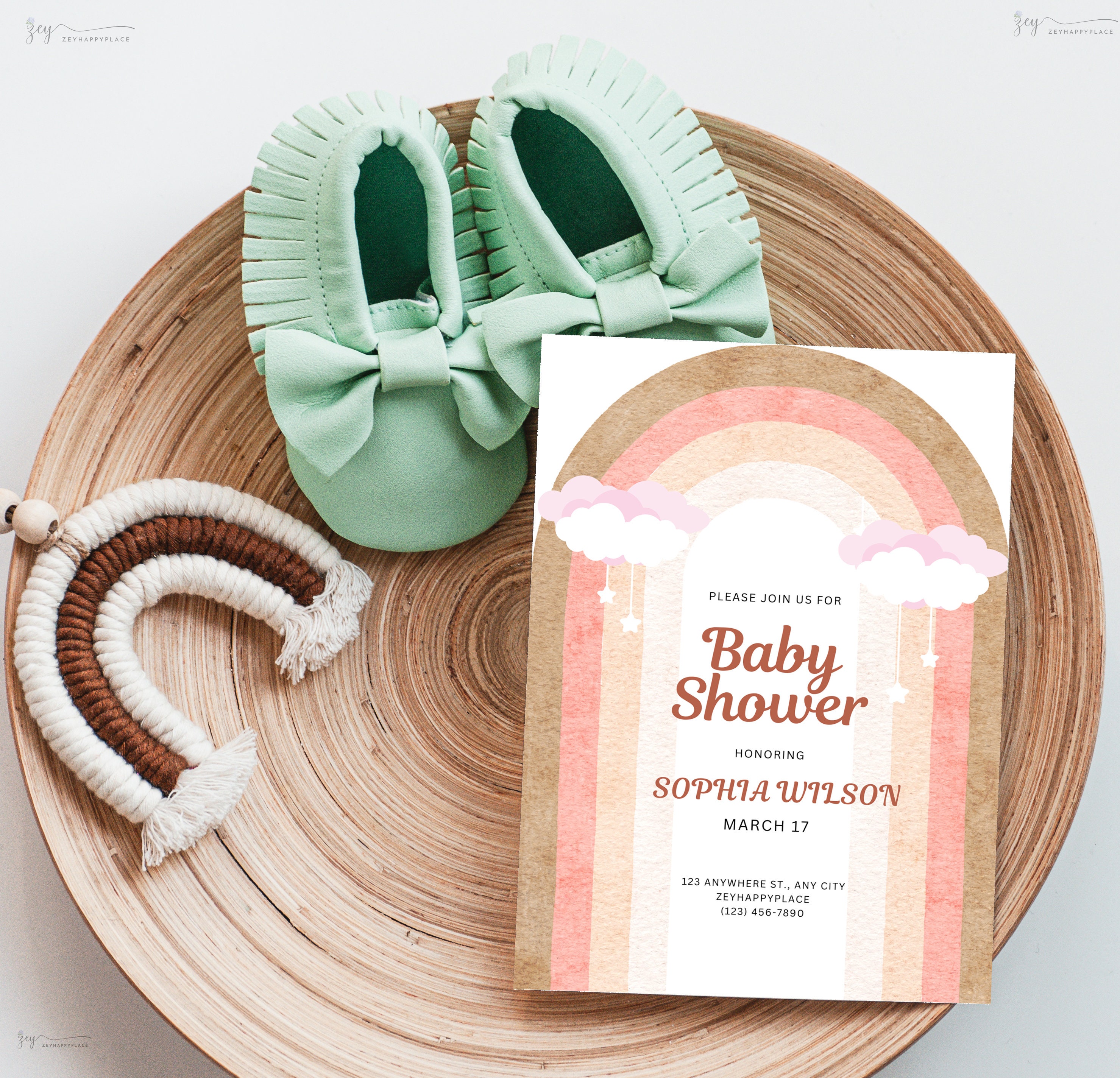 5x7 Mockup, Baby Shower Mockup, Baby Shower Invitation Mockup, Baby ...