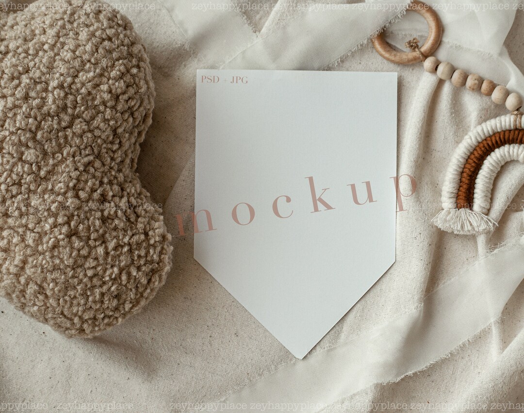 Flag Banner Mockup, Pennant Mockup, Fall Flag Banner Mockup, Garland ...