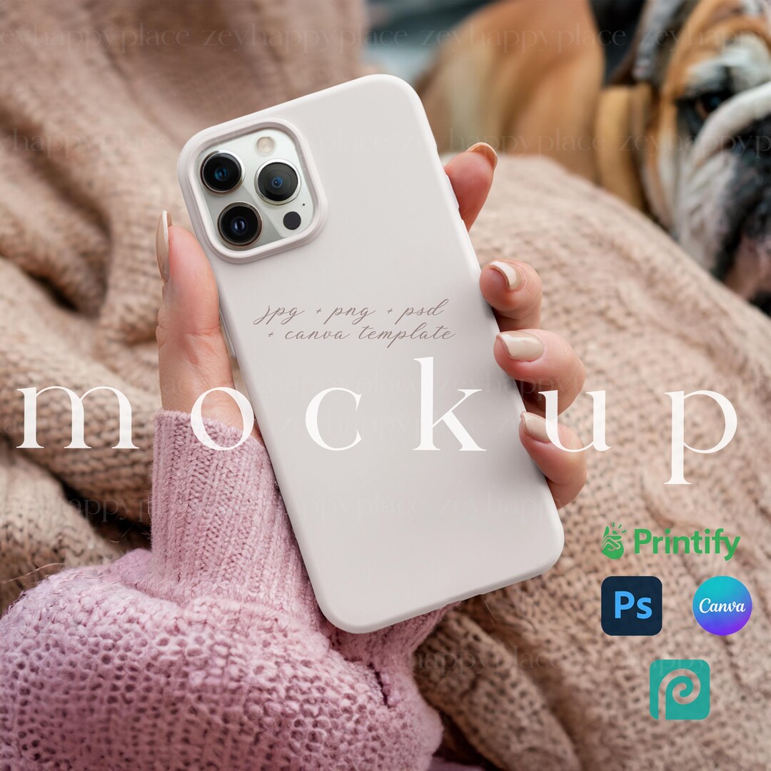 IPhone Cover Mockup Editable Tough Phone Cases Mockup Canva French ...