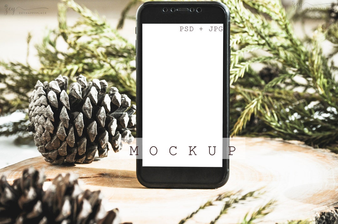 IPhone and Invitation Mockup, Smartphone Mockup, Phone Mockup for ...