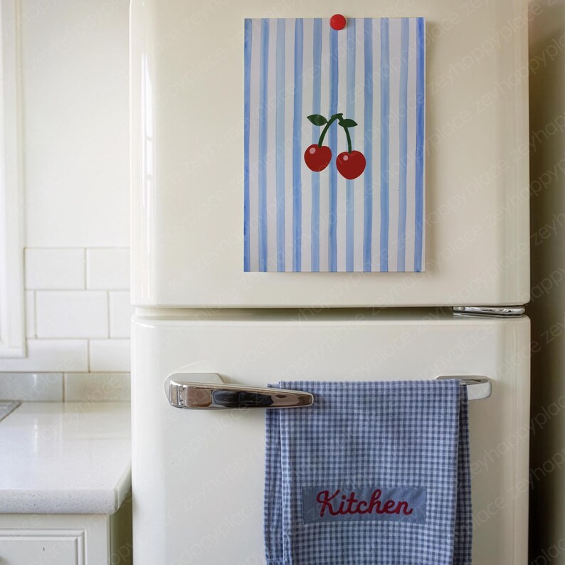 Paper Mockup on Refrigerator Kids Drawing Pages on Fridge Canva ...
