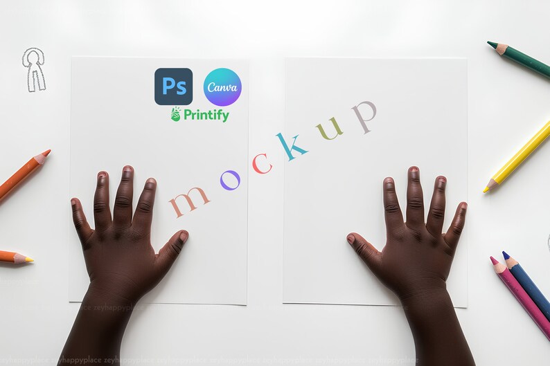 Double Coloring Page Mockup, 5x7" Coloring Pages Mockup, Canva Activity ...
