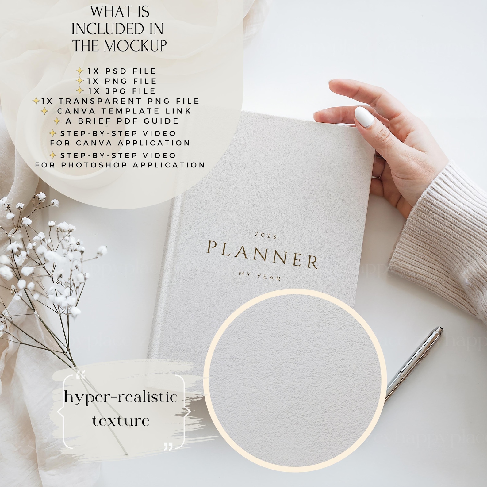 Hardcover Journal Matte Mockup Canva Template Printify Ruled Line ...